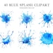 Watercolor Blue Splash Clipart, Blue Splash Png Bundle, Blue Clip Art ...