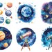 Watercolor Astronomy Clipart, Astronomy Png Bundle, Space Clip Art ...