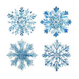 Watercolor Snowflake Clipart Bundle, Snowflake Png, Winter Clip Art ...