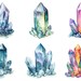 Watercolor Crystal Clipart Bundle, Crystal Png, Gem Clip Art, Gemstone ...
