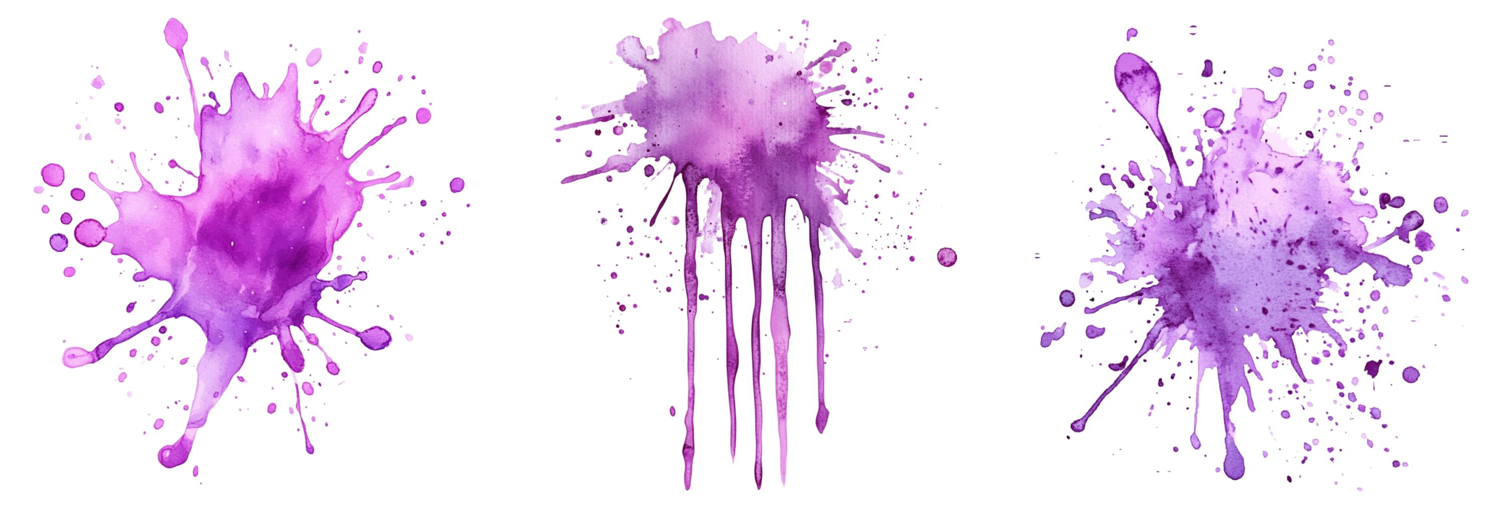 Watercolor Purple Splash Clipart, Png Bundle, Clip Art, Illustration ...