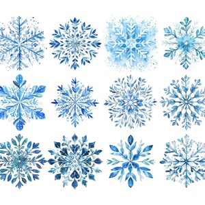 Watercolor Snowflake Clipart Bundle, Snowflake Png, Winter Clip Art ...