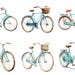Watercolor Retro Bicycle Clipart, Png Bundle, Vintage Clip Art, Antique ...