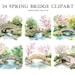 Watercolor Spring Bridge Clipart, Png Bundle, Clip Art, Illustration ...
