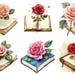 Watercolor Rose Book Clipart, Png Bundle, Clip Art, Illustration ...