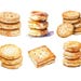 Watercolor Biscuit Clipart Bundle, Biscuit Png, Cookie Clip Art ...