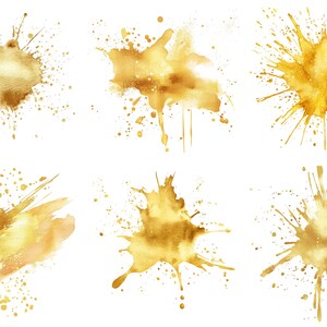 Watercolor Gold Splash Clipart, Png Bundle, Clip Art, Illustration, Ink ...