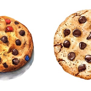 Watercolor Cookie Clipart Bundle, Cookie Png, Chocolate Chip Cookie ...