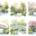 Watercolor Spring Bridge Clipart, Png Bundle, Clip Art, Illustration ...