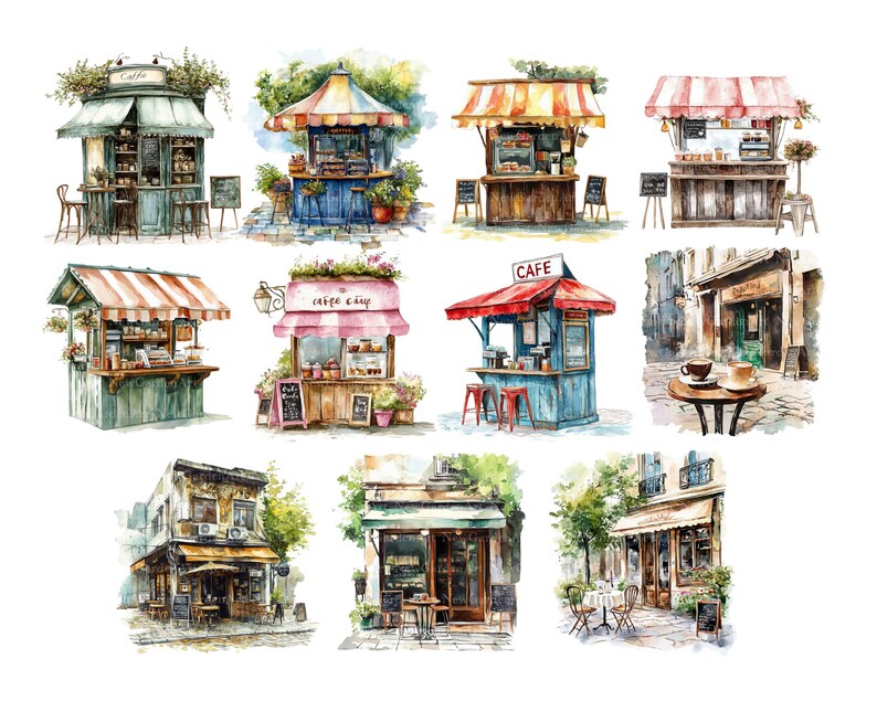 Watercolor Coffee Clipart Bundle, Coffee Png, Illustration, Latte Art ...