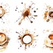 Watercolor Coffee Stain Clipart Bundle, Coffee Stain Png, Coffee ...
