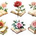 Watercolor Rose Book Clipart, Png Bundle, Clip Art, Illustration ...