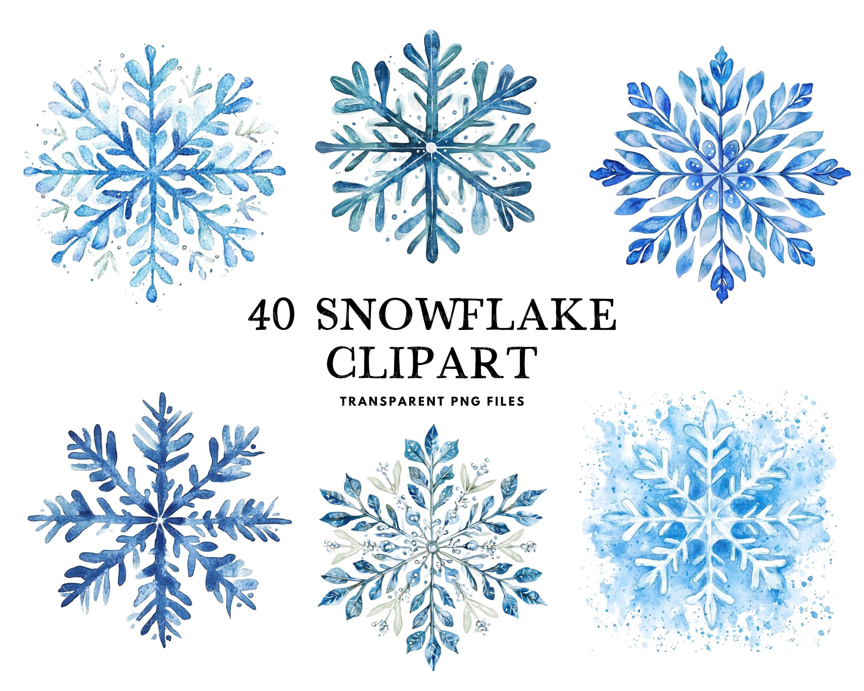 Watercolor Snowflake Clipart Bundle, Snowflake Png, Winter Clip Art ...