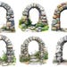 Watercolor Stone Arch Clipart, Png Bundle, Clip Art, Archway ...