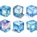 Watercolor Ice Cube Clipart Bundle, Ice Cube Png, Ice Cubes Cool Drink ...