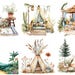 Watercolor Cozy Boho Corner Clipart Bundle, Png, Cozy Clip Art, Boho ...