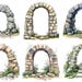 Watercolor Stone Arch Clipart, Png Bundle, Clip Art, Archway ...