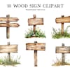 Watercolor Rustic Wood Sign Clipart – PNG Set (commercial Use) - Etsy