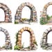 Watercolor Stone Arch Clipart, Png Bundle, Clip Art, Archway ...