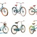Watercolor Retro Bicycle Clipart, Png Bundle, Vintage Clip Art, Antique ...