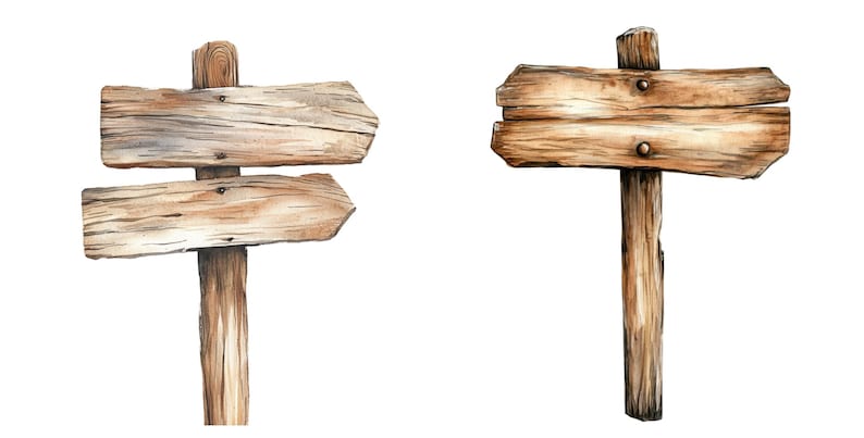 Watercolor Wood Sign Clipart, Png Bundle, Clip Art Illustration, Wooden ...