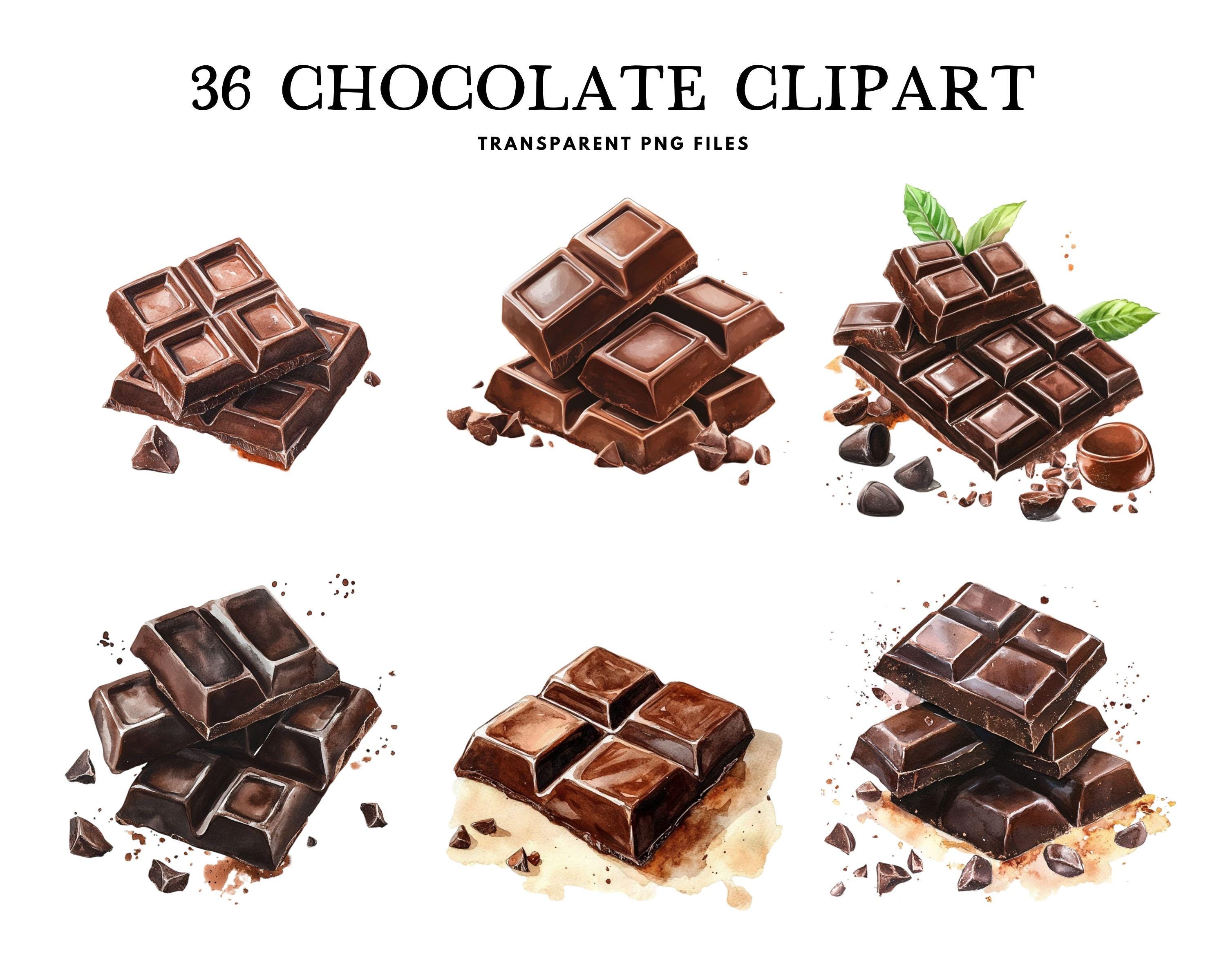 Watercolor Chocolate Clipart Bundle, Chocolate Png, Dessert Clip Art ...