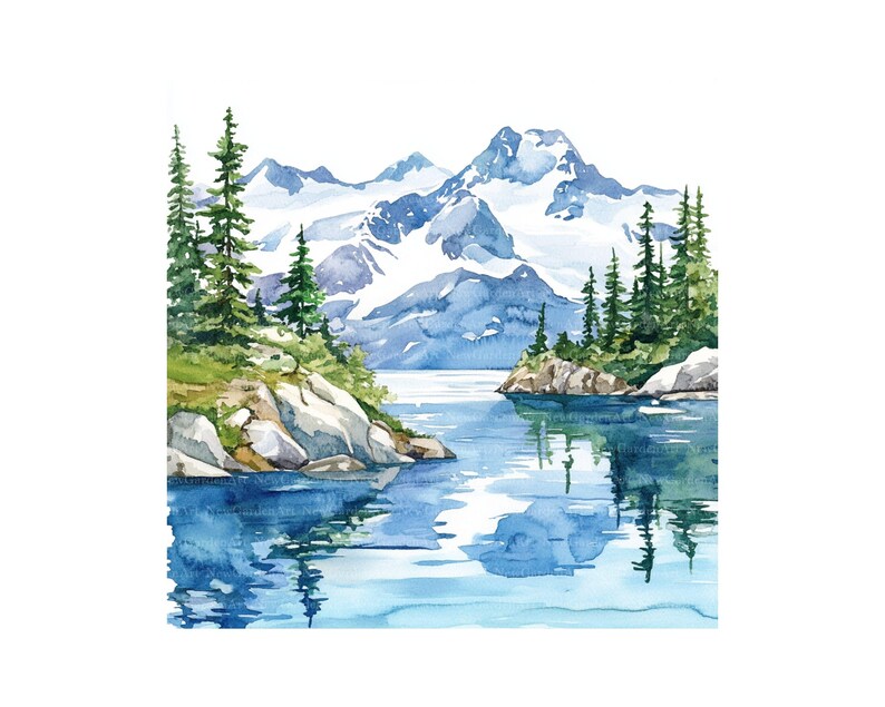 Watercolor Alaska Clipart Bundle, Alaska Png, Alaska Landscape Clip Art ...