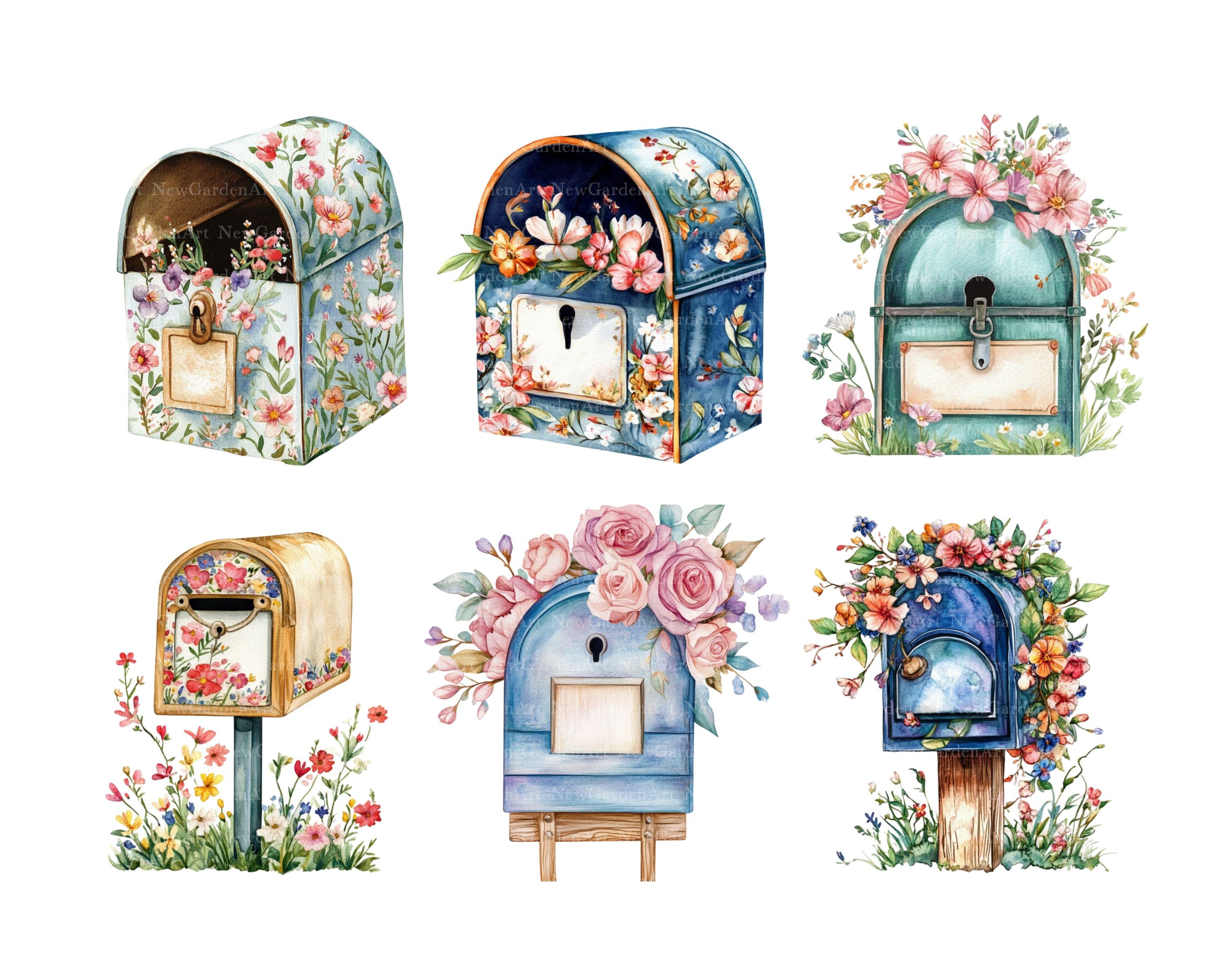 Watercolor Mailbox Clipart Bundle, Mailbox Png, Postbox Clip Art ...