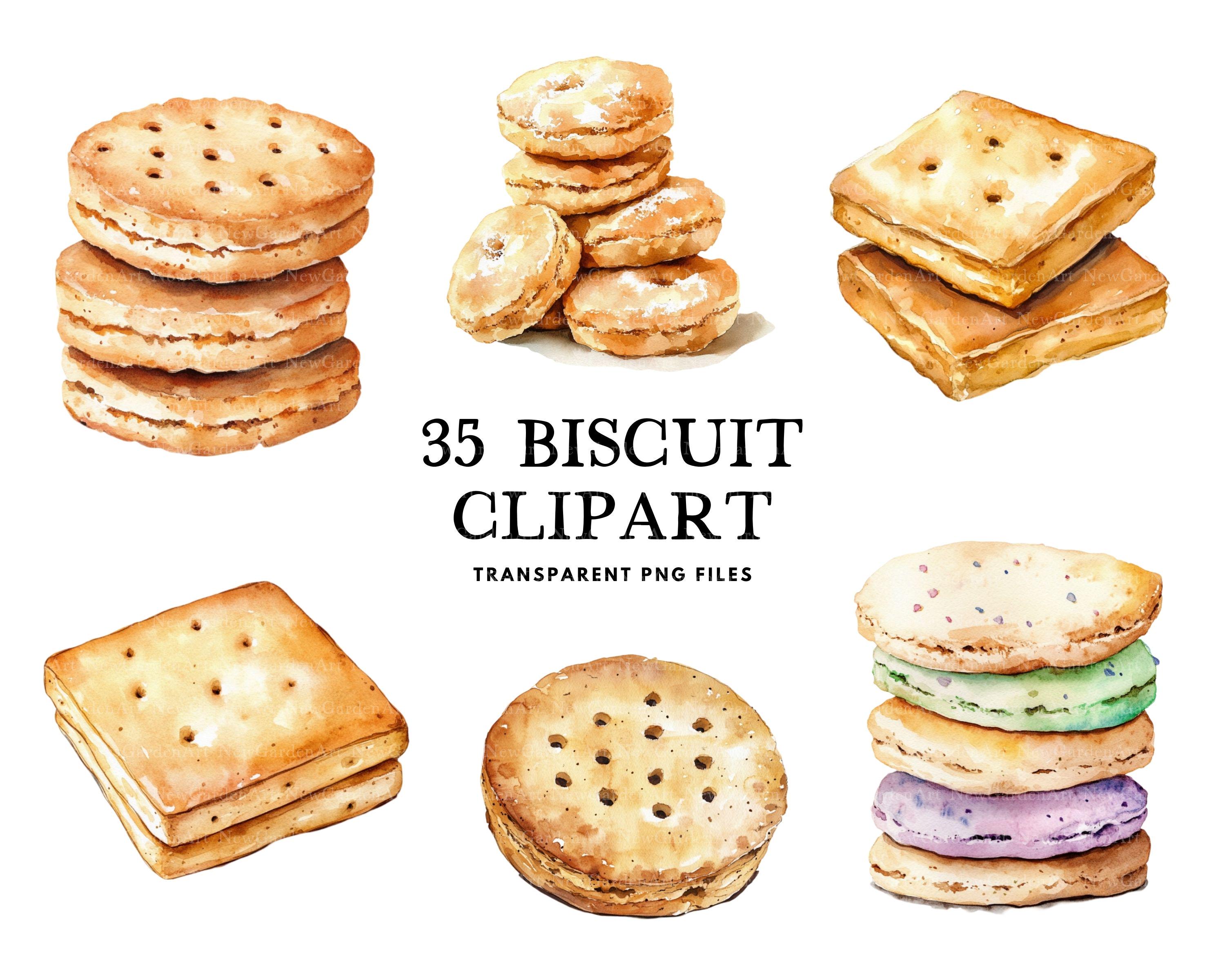 Watercolor Biscuit Clipart Bundle, Biscuit Png, Cookie Clip Art ...