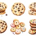 Watercolor Cookie Clipart Bundle, Cookie Png, Chocolate Chip Cookie ...