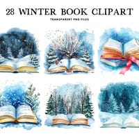Cozy Winter Clipart Bundle: Reading Girl, Christmas Nooks (PNG) - Etsy ...