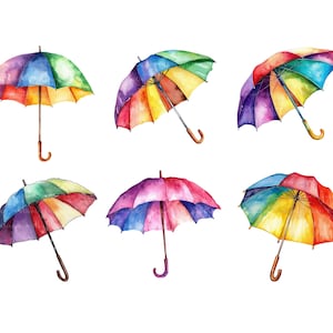 Watercolor Umbrella Clipart Bundle, Umbrella Png, Floral Umbrella Clip ...