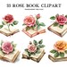 Watercolor Rose Book Clipart, Png Bundle, Clip Art, Illustration ...