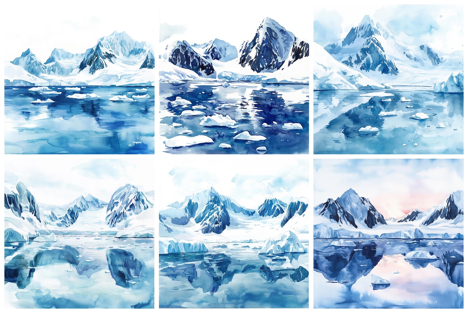 Watercolor Antarctica Clipart, Antarctica Png Bundle, Landscape Clip ...