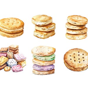 Watercolor Biscuit Clipart Bundle, Biscuit Png, Cookie Clip Art ...
