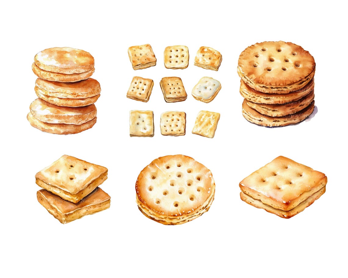 Watercolor Biscuit Clipart Bundle, Biscuit Png, Cookie Clip Art ...