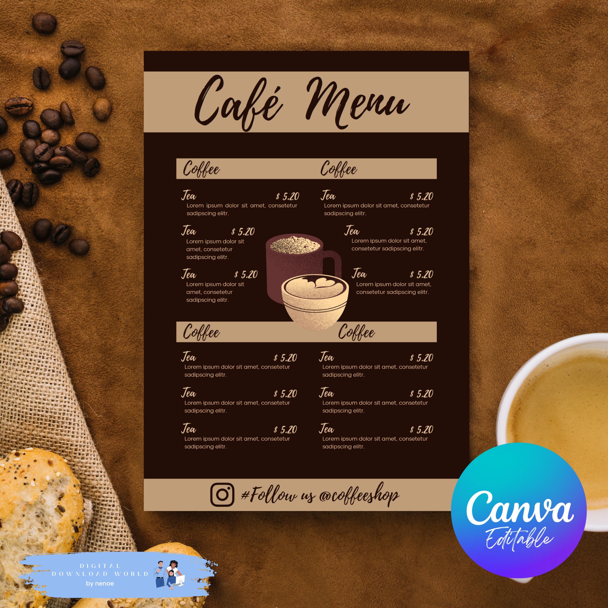 Coffee Shop Menu Card