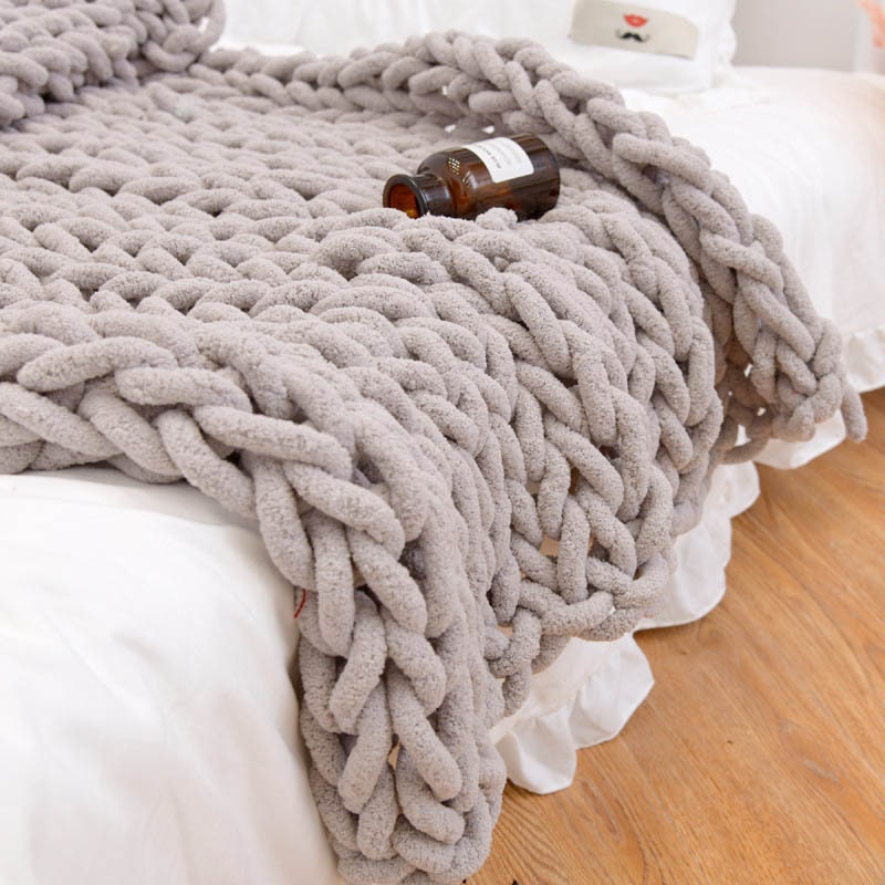 Chunky Knit Throw Blanket Etsy Uk