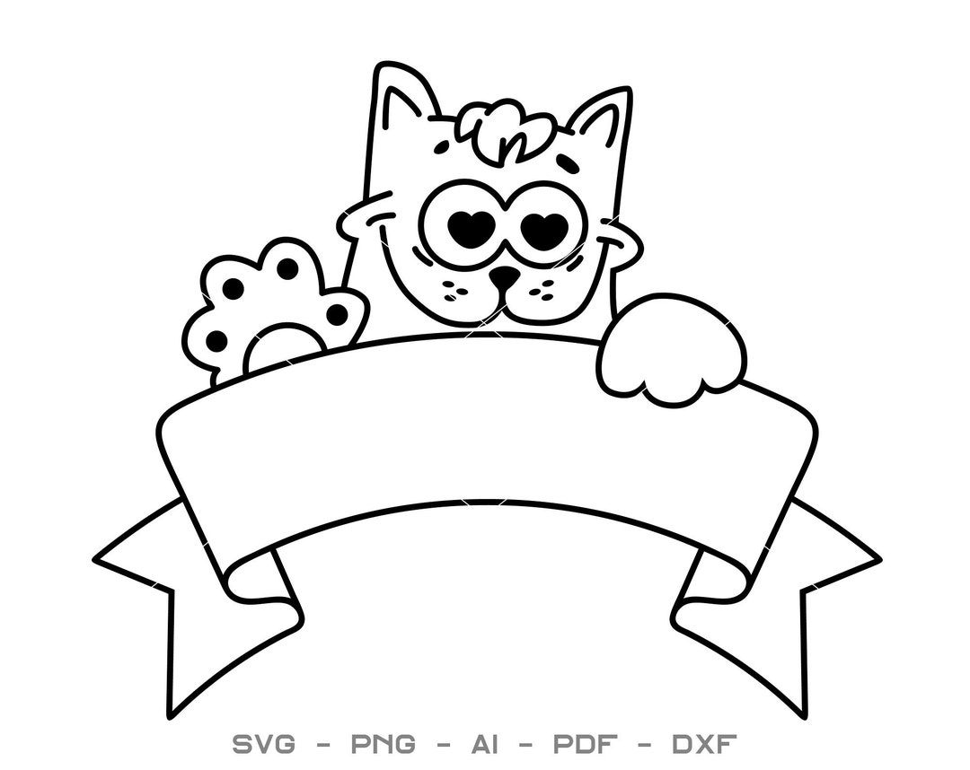 Cat Text Box Svg Download File for Cricut Laser Cut and - Etsy