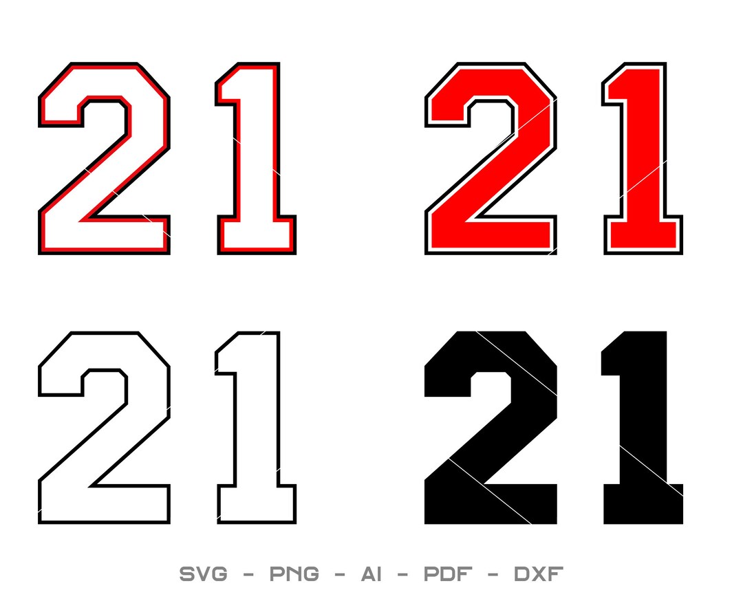 Number 21 SVG for Cricut and Print - Etsy Australia