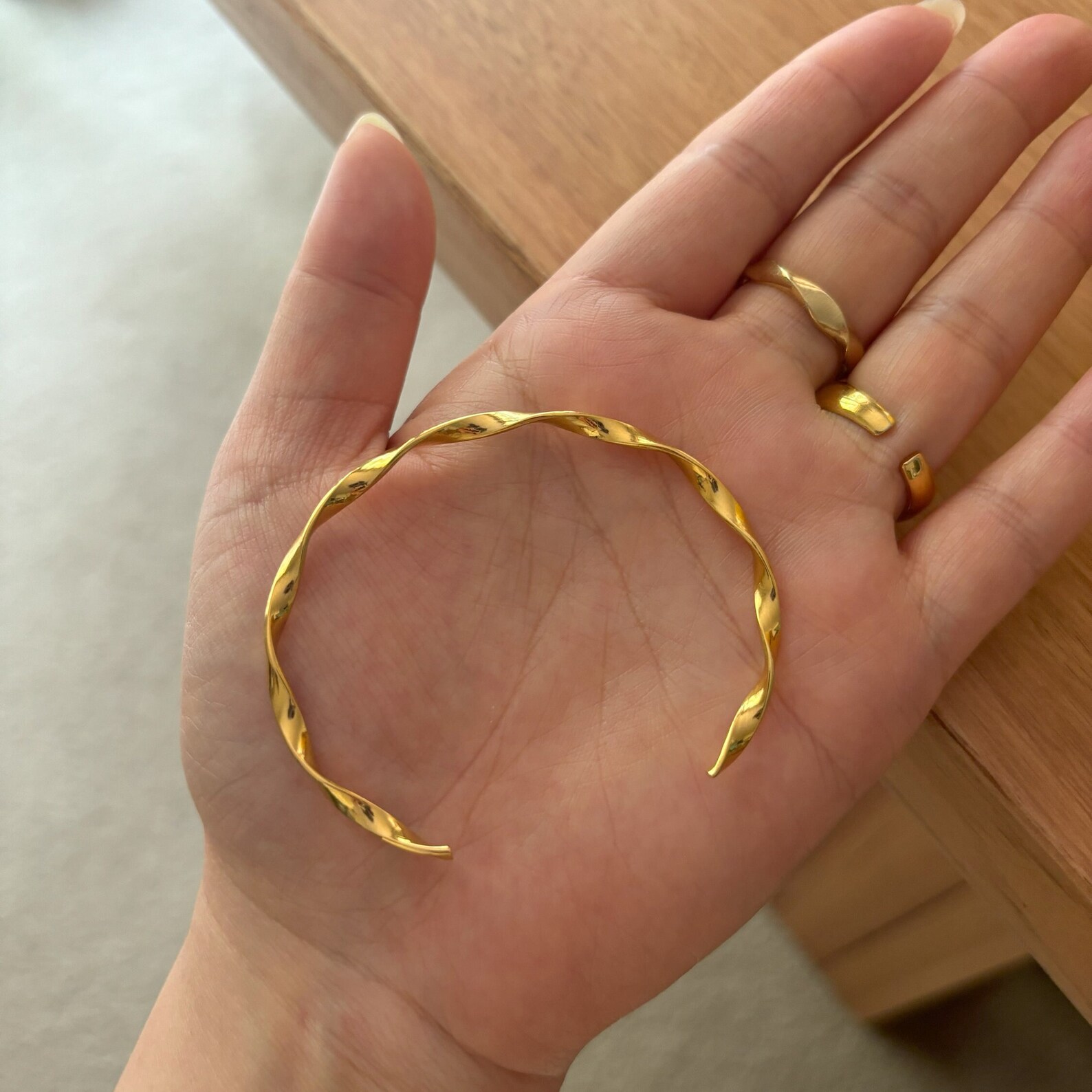 Gold Bangle, Gold Flow Cuff Bangle, Flow Cuff Bangle, Gold Cuff Bangle, Flow Bangle Bracelet ...