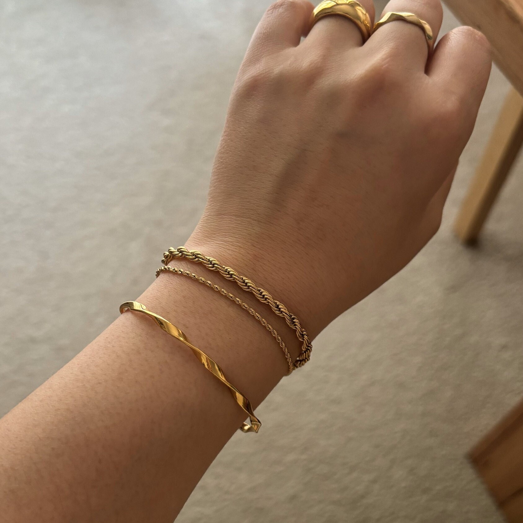 Gold Bangle, Gold Flow Cuff Bangle, Flow Cuff Bangle, Gold Cuff Bangle, Flow Bangle Bracelet ...