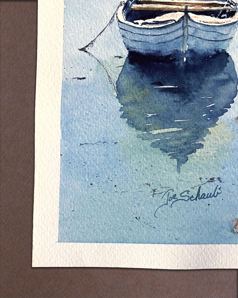 Original Watercolor Painting – Boats at Cottage Cove – Lake House Wall ...