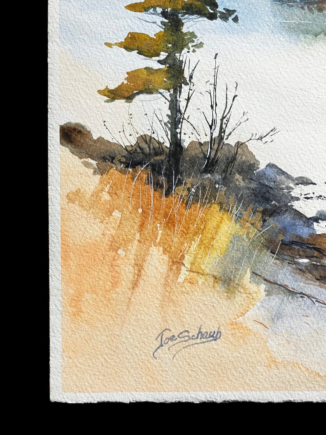 Colorado Original Watercolor Painting of Snake River Landscape. Rocky ...