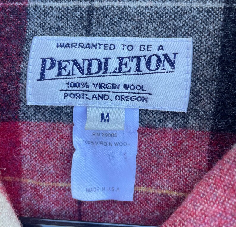 Vintage Pendleton 49er Limited Edition Virgin Wool Red Gray Plaid ...