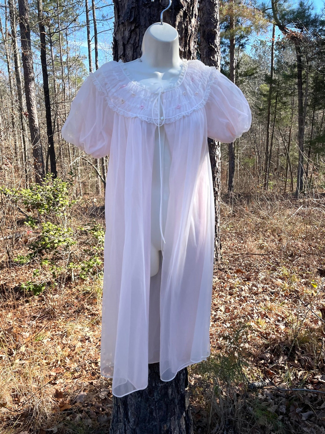 Vintage Gotham Sz Small Lingerie, Stunning 2 Layer Blush Chiffon Pink ...
