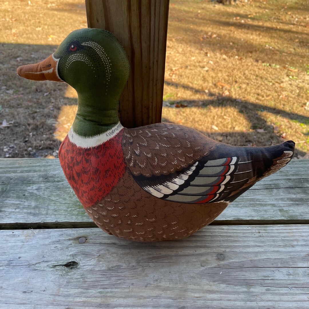 Vintage Mallard Duck Plush Bird Stuffed Cloth Handmade Decoy Throw ...
