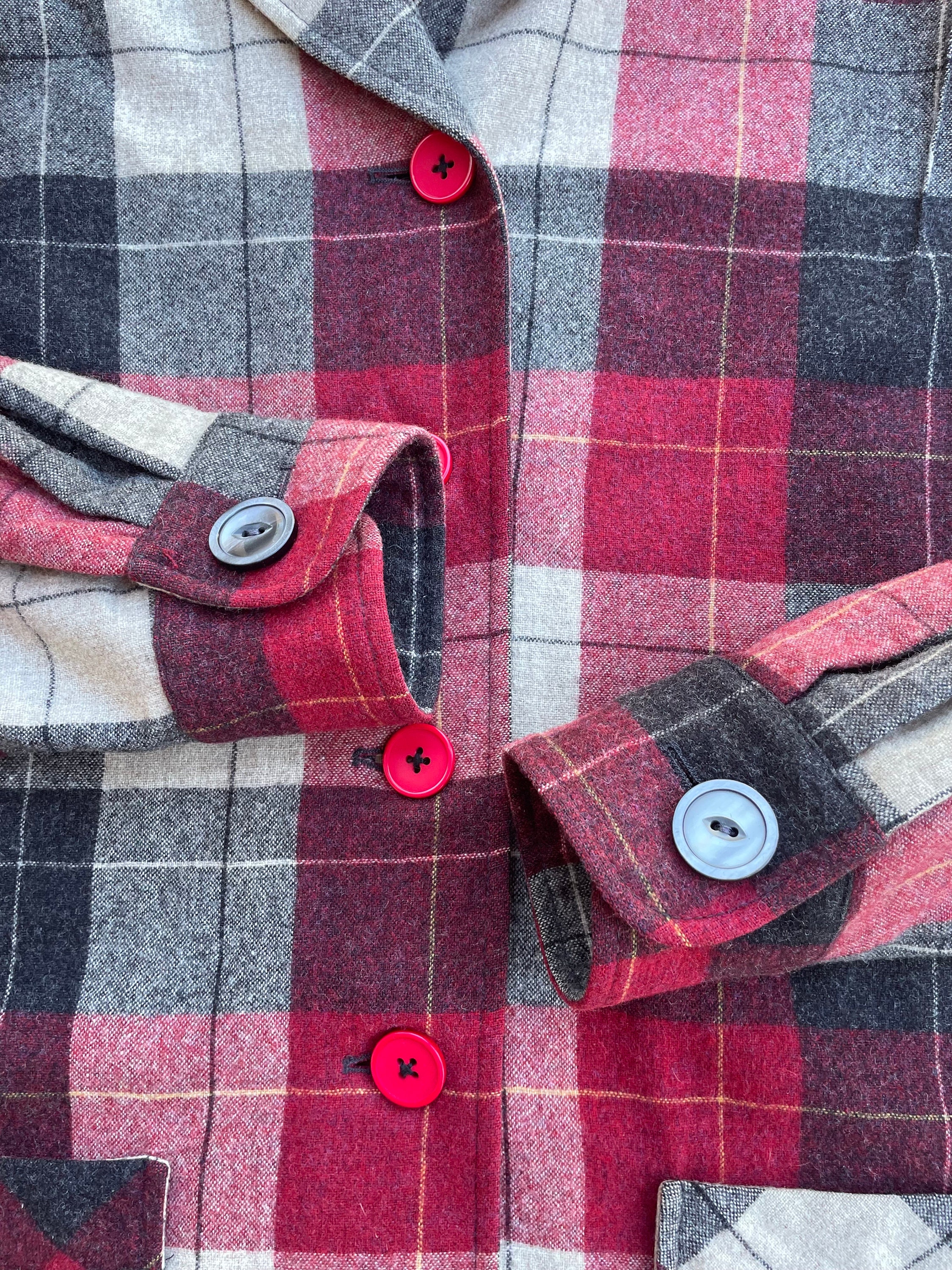 Vintage Pendleton 49er Limited Edition Virgin Wool Red Gray Plaid ...