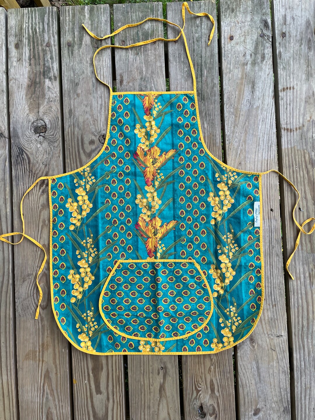 Vintage Floral Kitchen Apron OSFM 70s 80s Cooking Baking Farmhouse ...