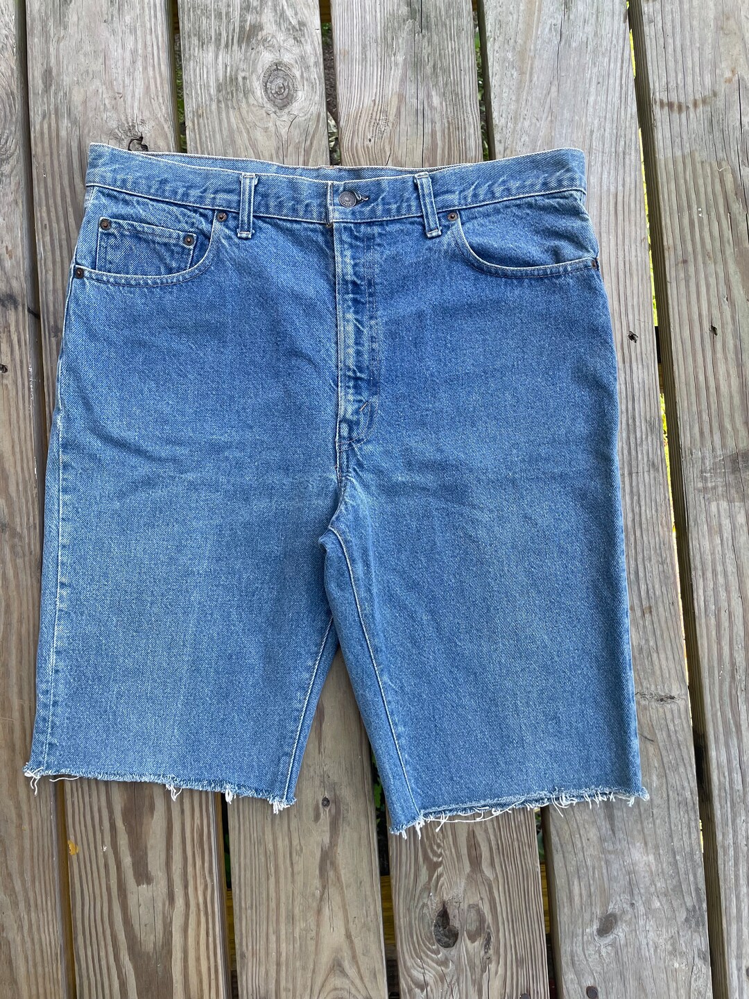 Levis 37W Red Tab Cutoff Jean Shorts, Above the Knee Denim Summer Jorts ...